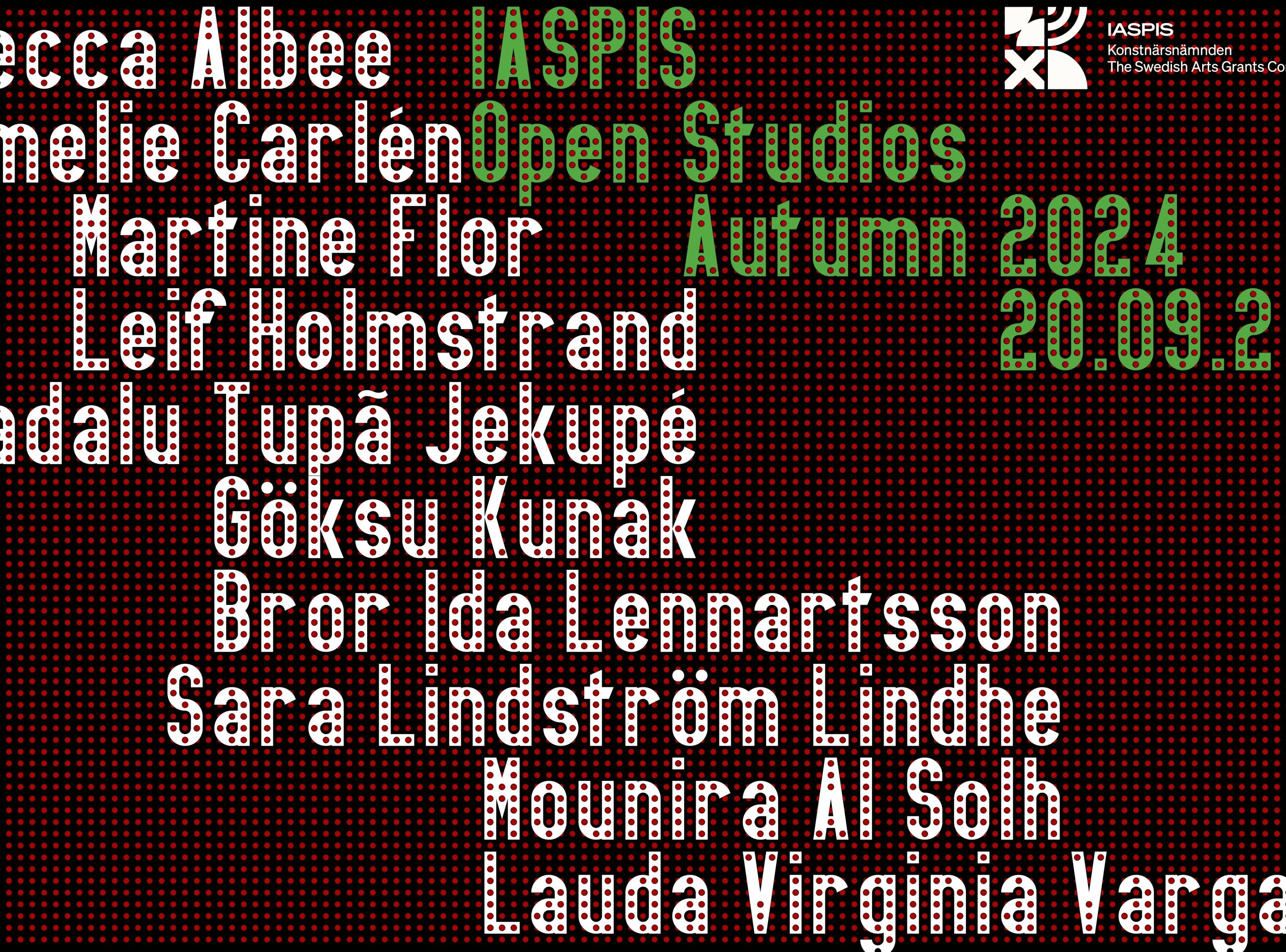 IASPIS Open Studios Autumn 2024 - Swedish Arts Grants Committee